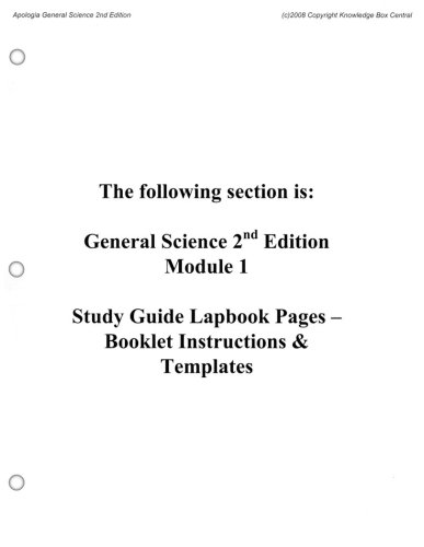 Apologia Exploring Creation With General Science 2nd Edition Lapbook ...