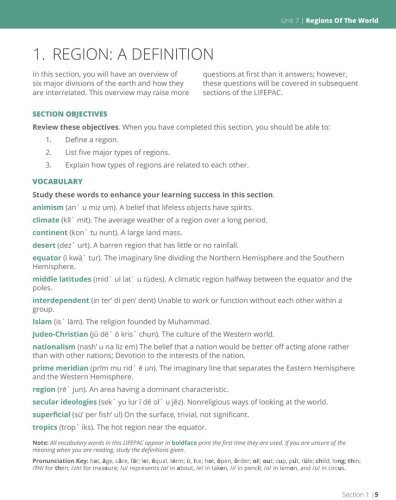 Lifepac History & Geography Grade 9 Unit 7: Regions of the World by ...